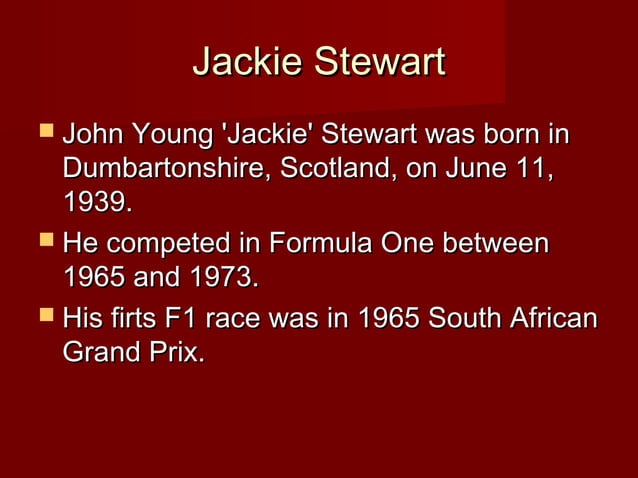 The greatest scottish f1 drivers | PPT