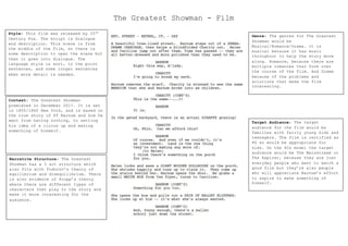 The greatest showman analysis film | DOCX
