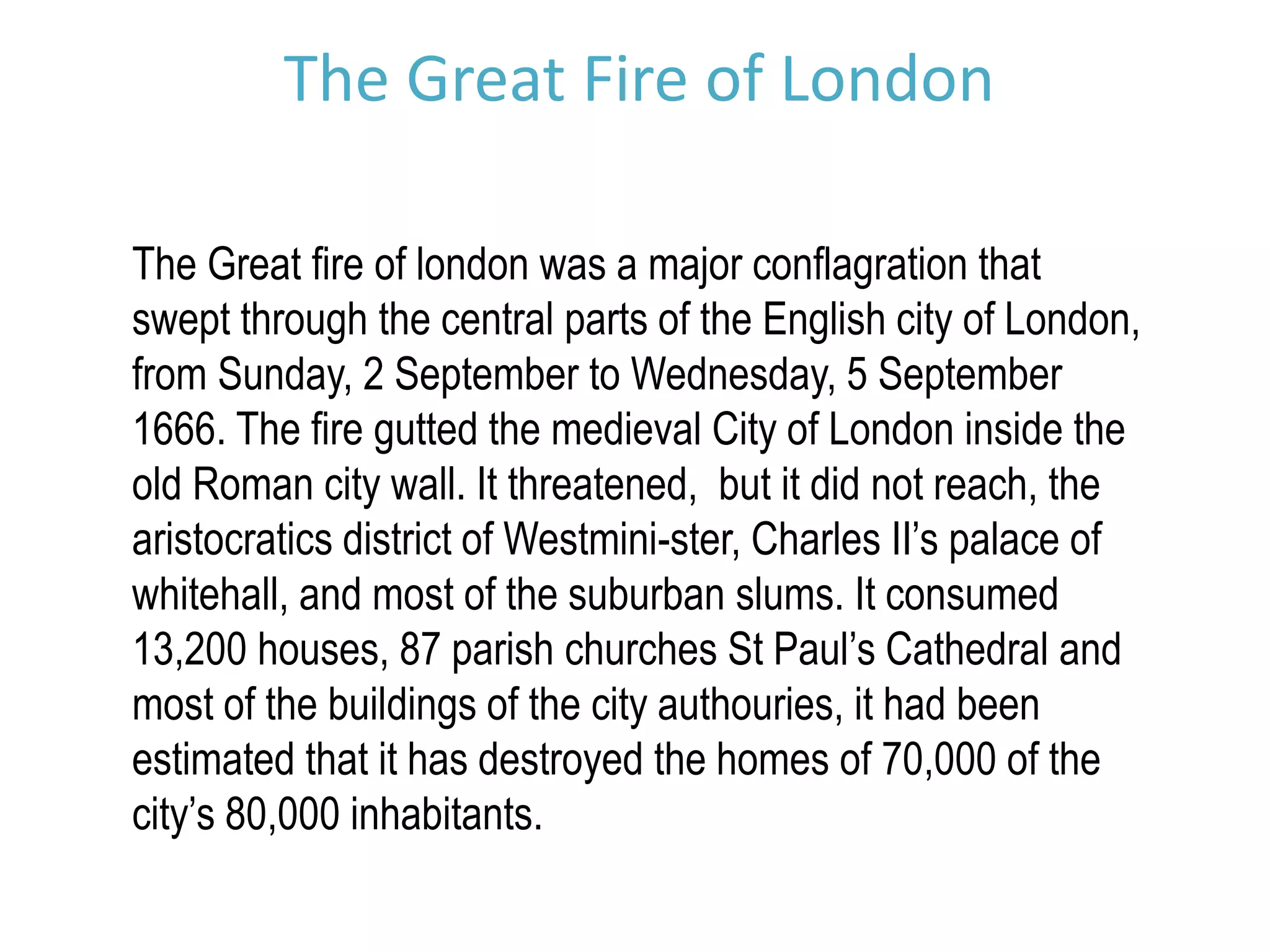 The great fire of london | PPTX