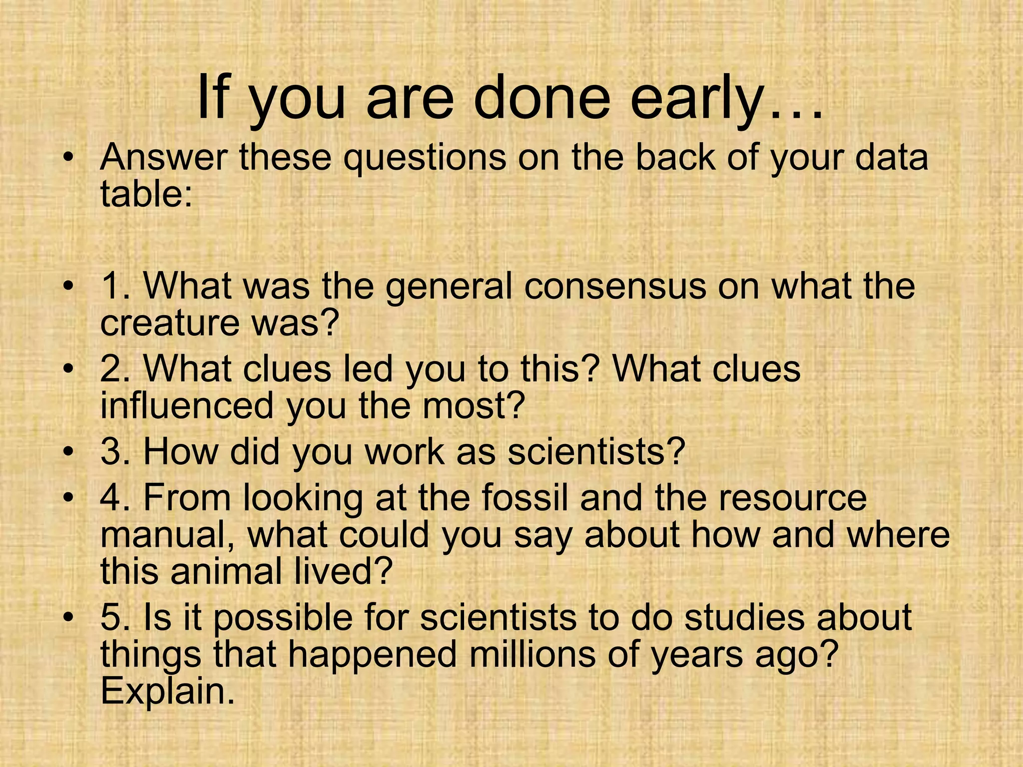 The great fossil find! | PPTX | Geology | Science