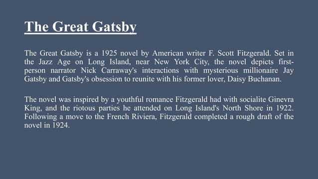 The Great Gastby [Autosaved].pptx | Celebrity Relationships | Pop Culture