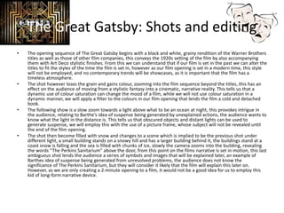 Main Task: Genre Research: The Great Gatsby | PPTX | Photo Editing ...