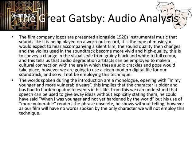 Main Task: Genre Research: The Great Gatsby | PPT