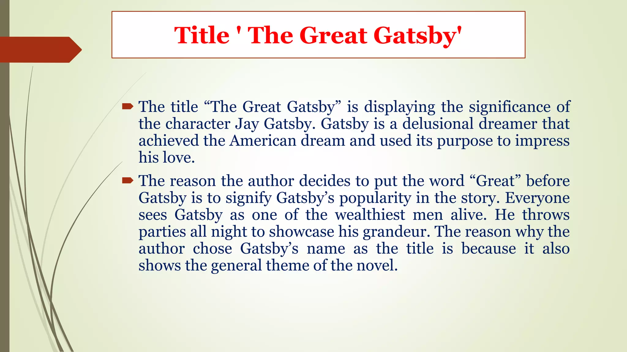 The great gatsby | PPTX