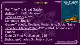 The Great Gatsby- Group Presentation | PDF | Fiction | Books and Literature