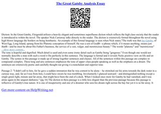 The Great Gatsby Analysis | PDF