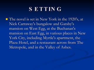 The Great Gatsby Chapter 1 | PPT