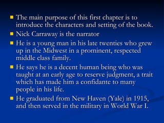 The Great Gatsby Chapter 1 | PPT