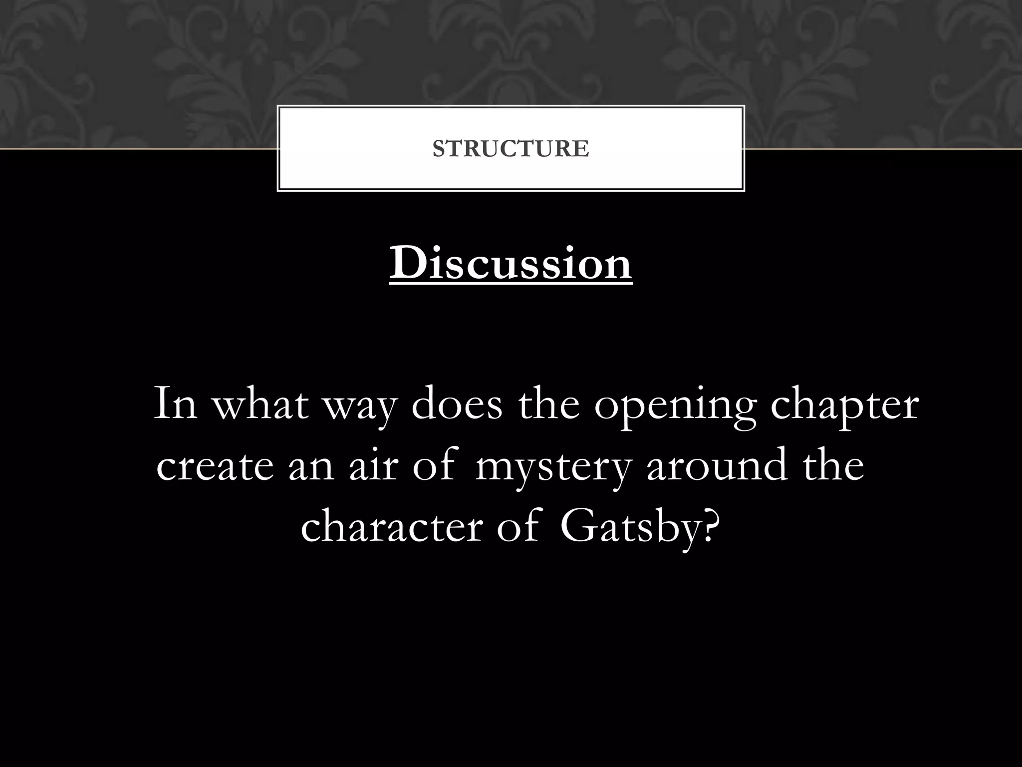 "The Great Gatsby" Chapter 1 | PPTX