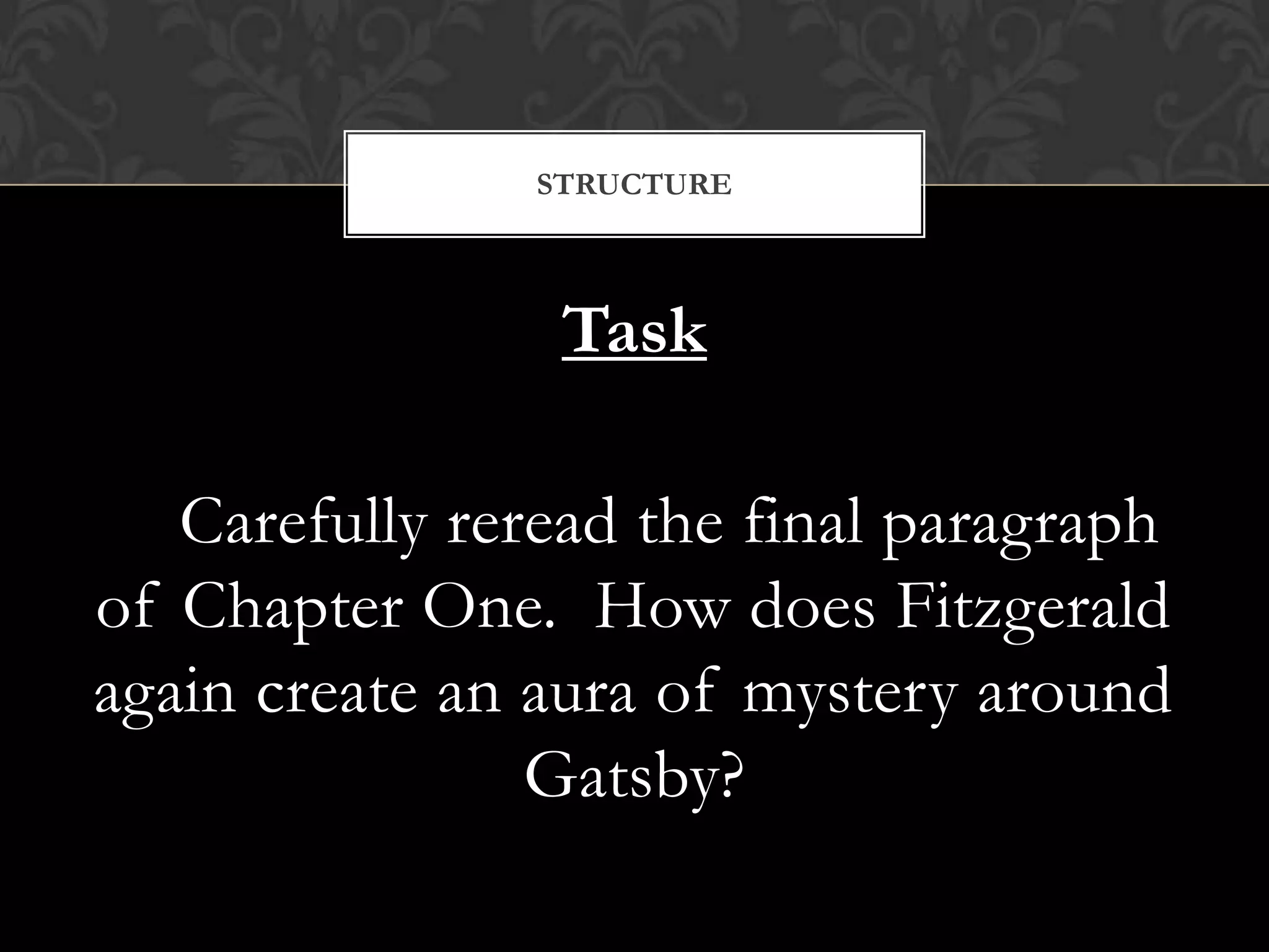 "The Great Gatsby" Chapter 1 | PPTX