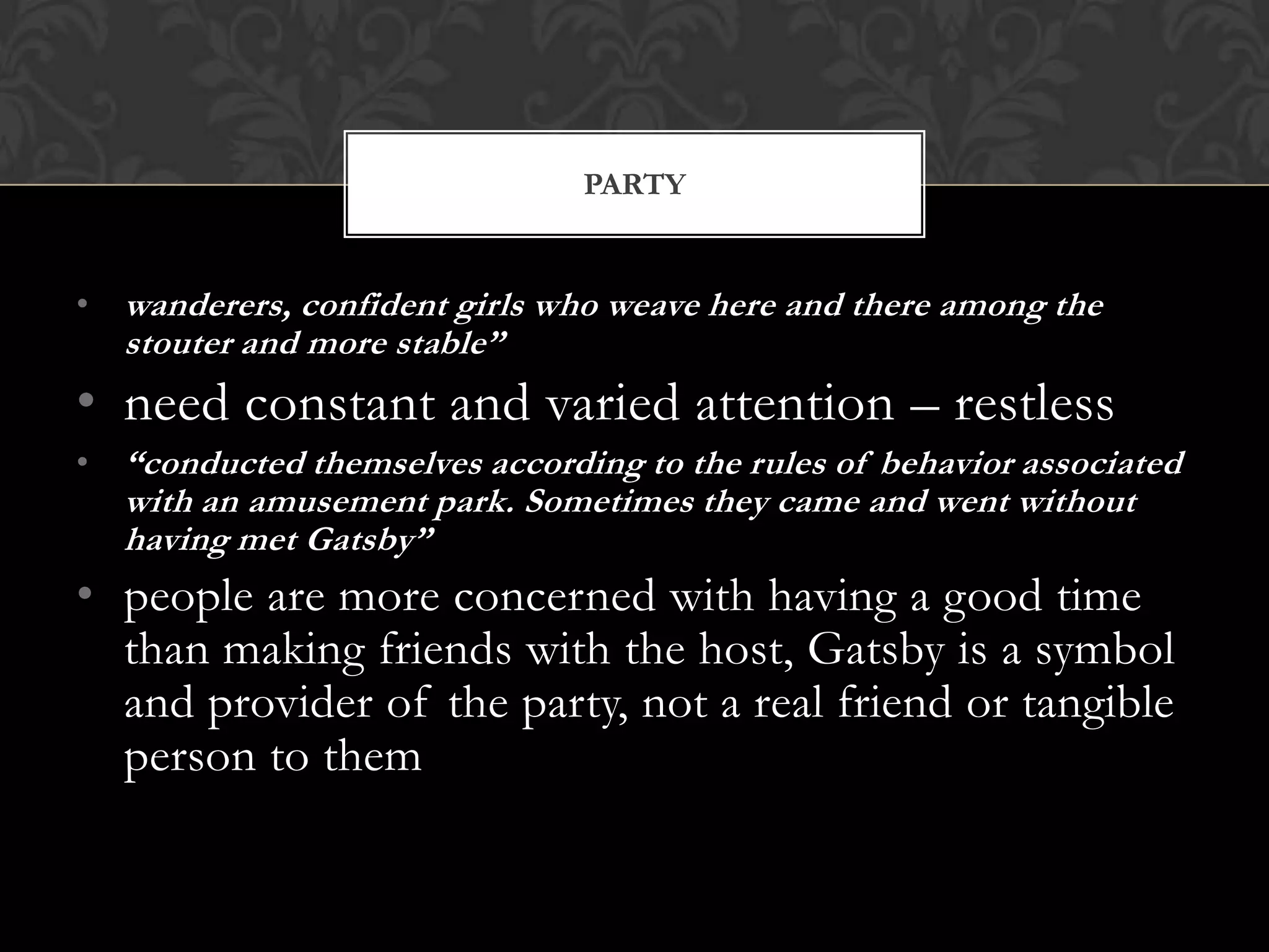 "The Great Gatsby" Chapter 3 | PPTX