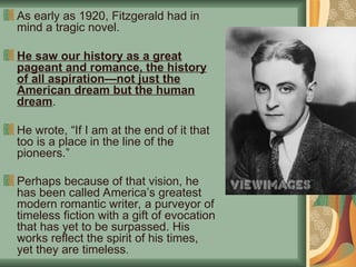 The Great Gatsby F Scott Fitzgerald Bio.ppt