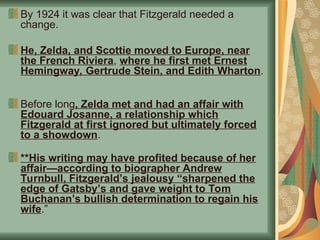 The Great Gatsby F Scott Fitzgerald Bio.ppt