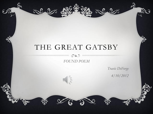 Great Gatsby Poem set to Sexy and I know It | PDF