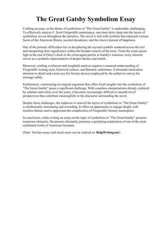The Great Gatsby Symbolism Essay.pdf