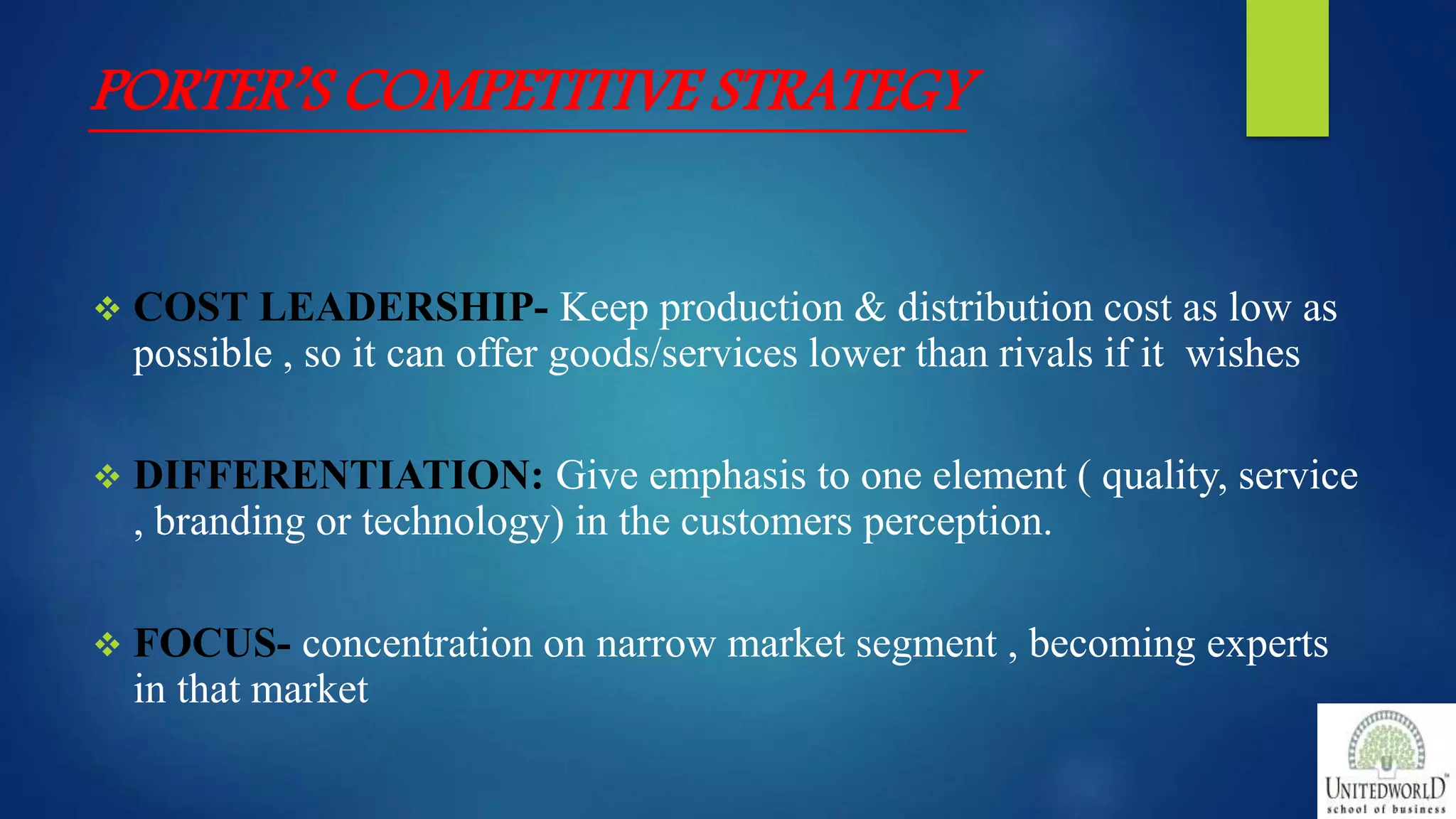 PORTERS COMPETITIVE THEORY | PPTX