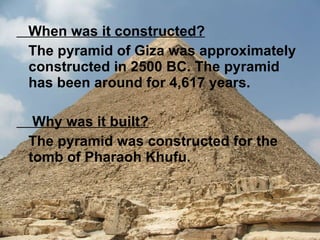 The Great Pyramid Of Giza | PPT