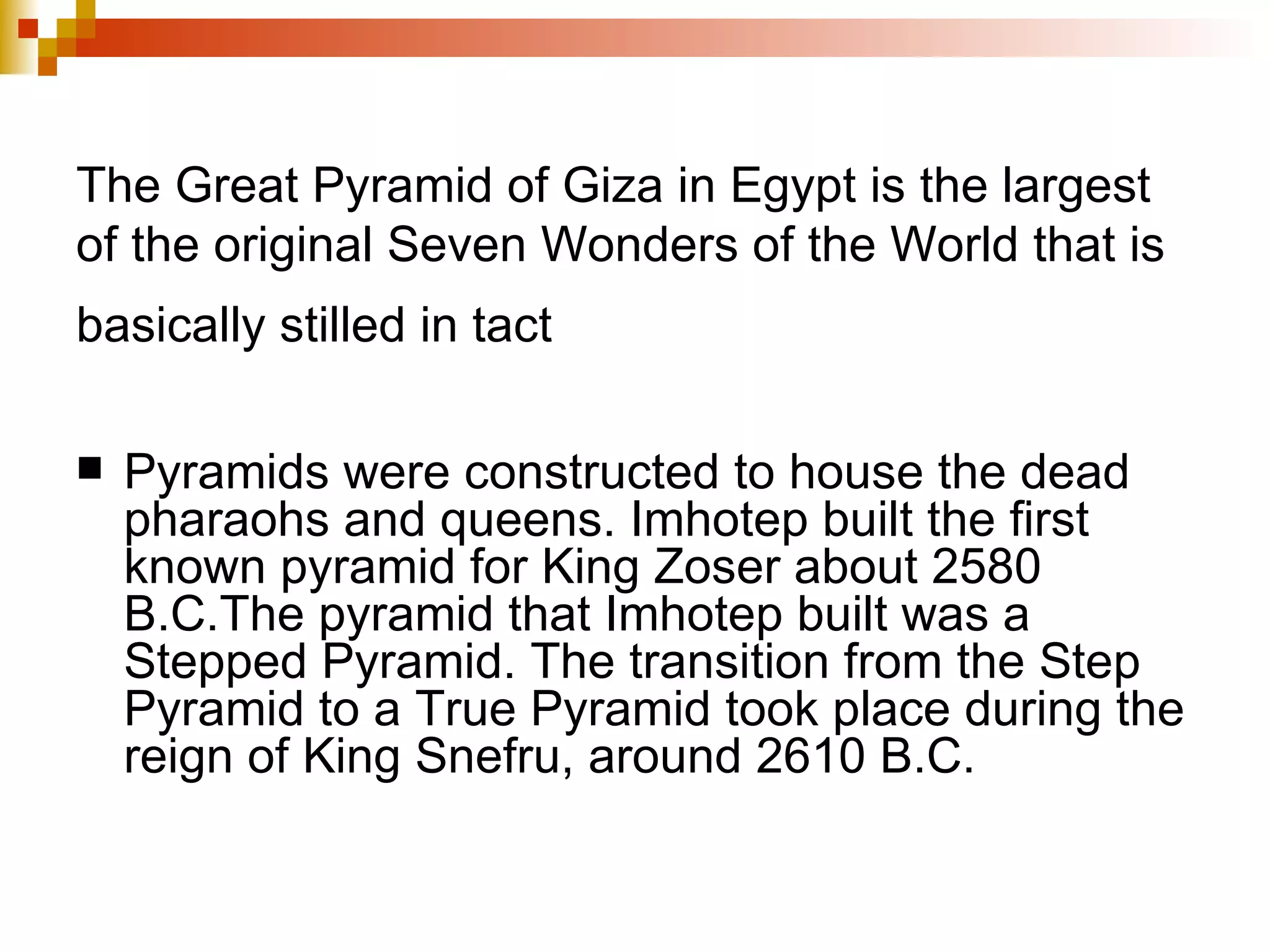 The Great Pyramid Of Giza | PPT