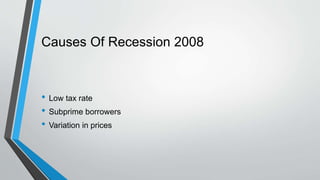 The great recession of 2008-2009.pptx | Financial Crisis | Economy