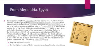 The Great Uncial Codices | PPTX