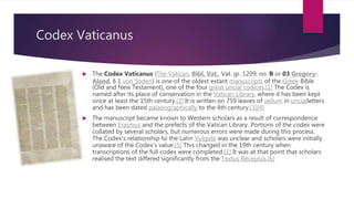 The Great Uncial Codices | PPTX