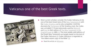 The Great Uncial Codices | PPTX