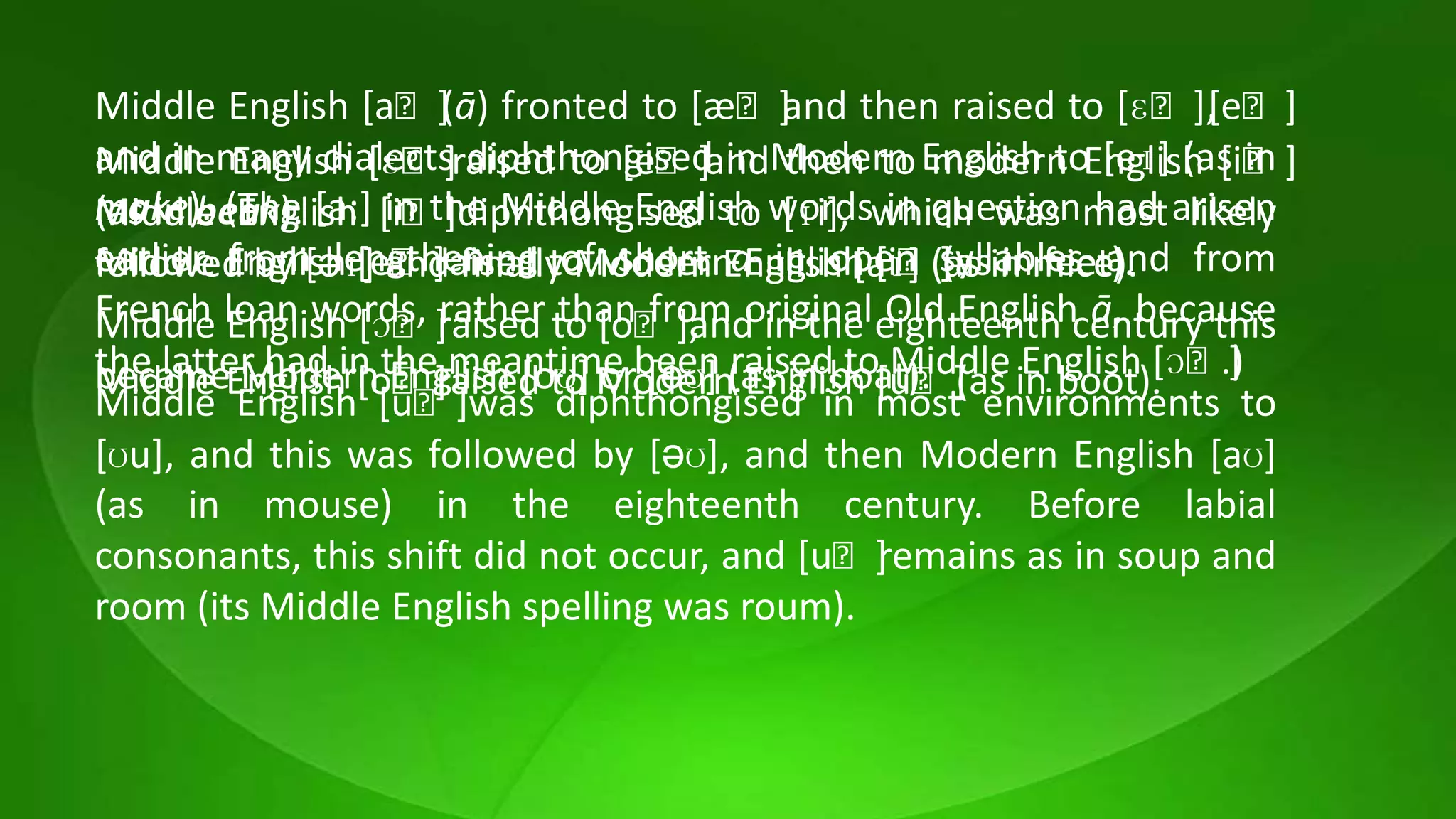 The great vowel shift | PPTX
