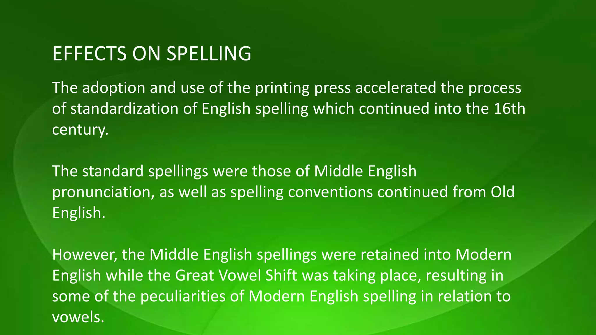 The great vowel shift | PPTX