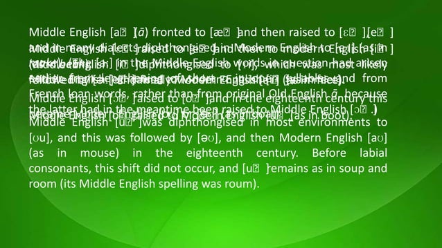 The great vowel shift | PPTX