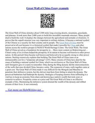 The Great Wall In China | PDF
