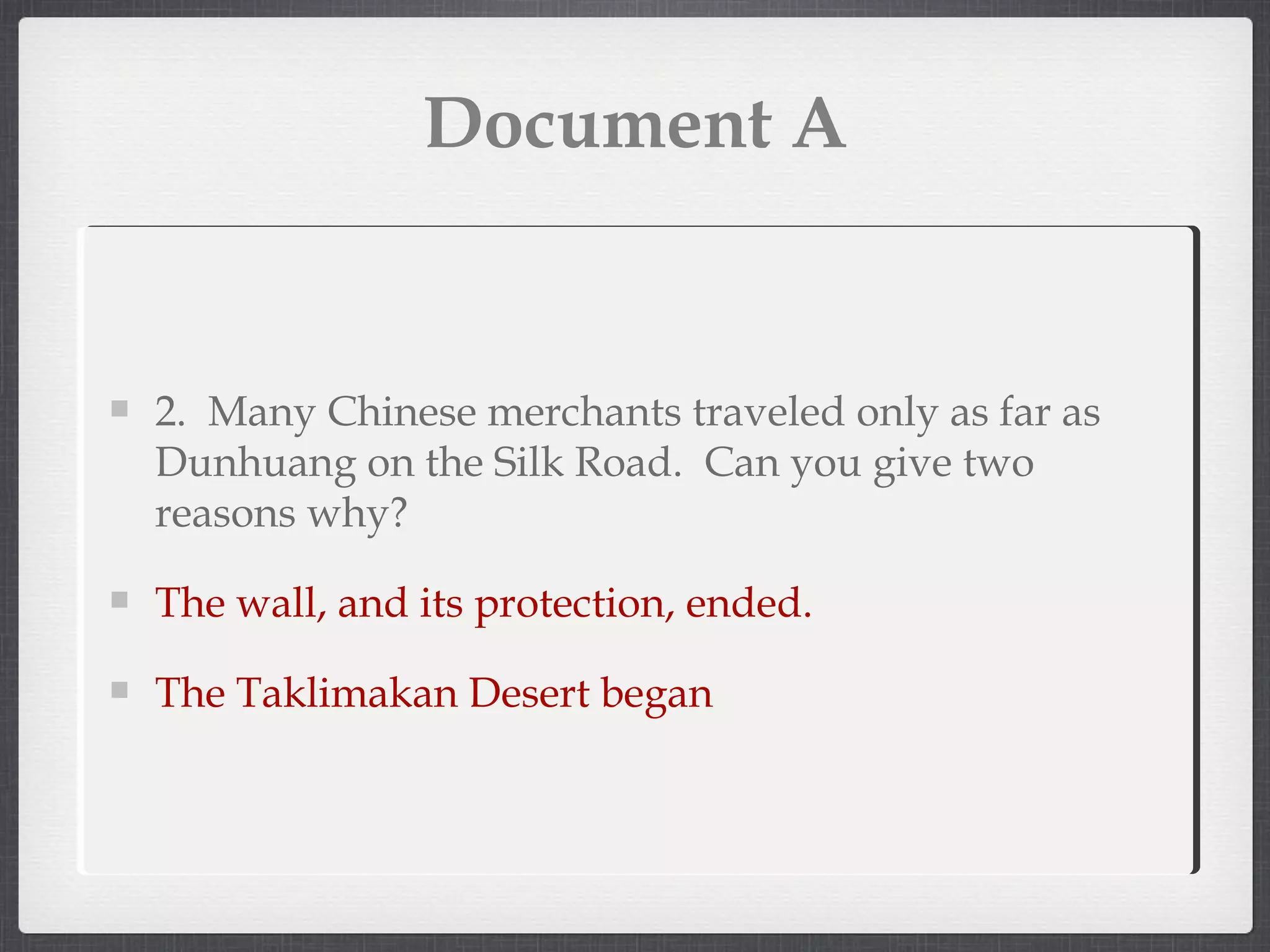 The great wall of china mini dbq | PPT