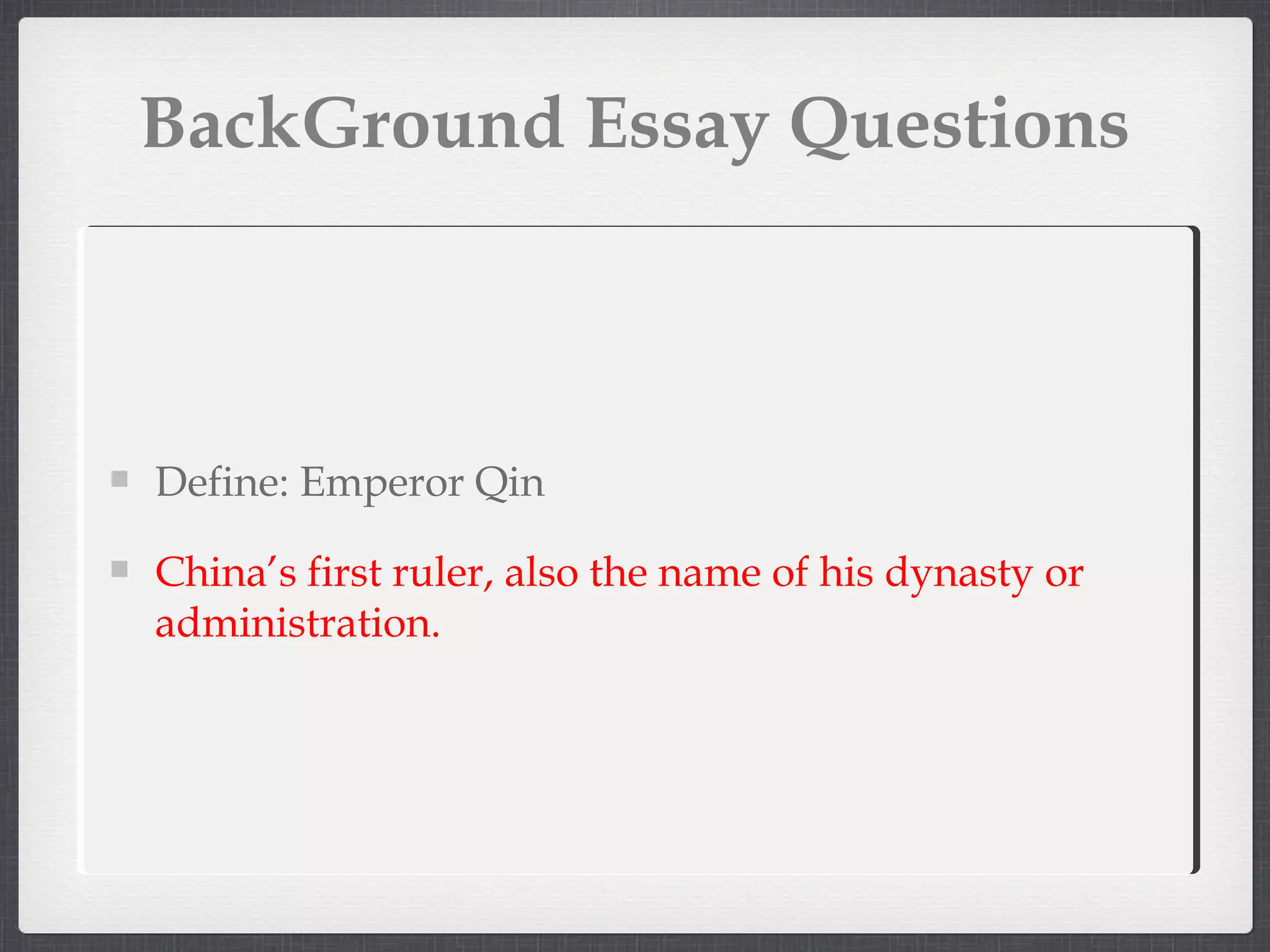 The great wall of china mini dbq | PPT