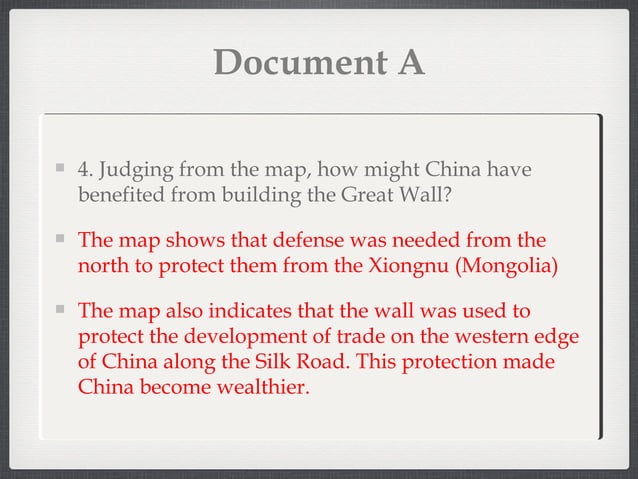 The great wall of china mini dbq | PPT