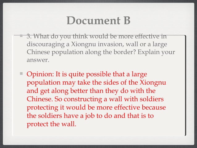 The great wall of china mini dbq | PPT