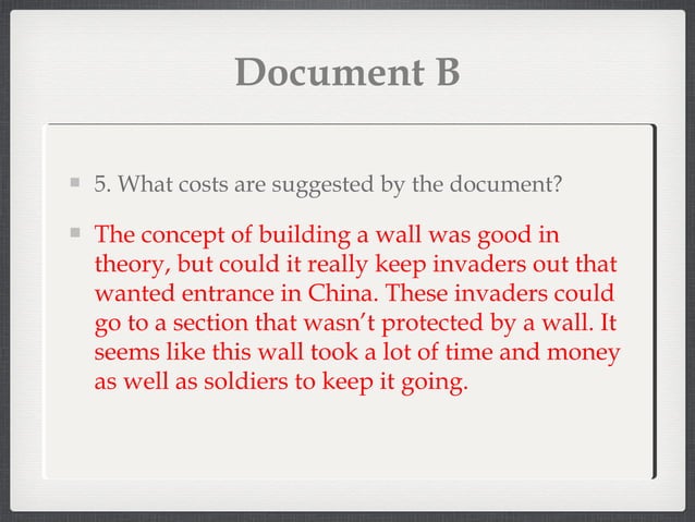 The great wall of china mini dbq | PPT