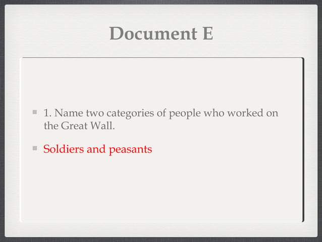 The great wall of china mini dbq | PPT