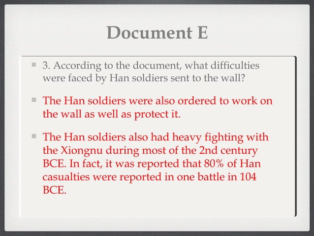 The great wall of china mini dbq | PPT