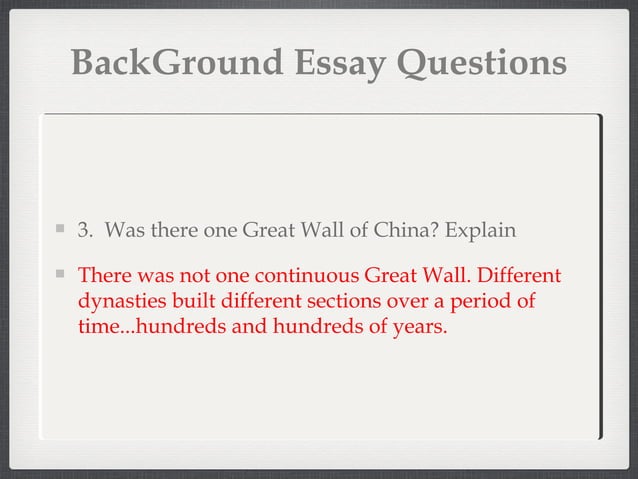 The great wall of china mini dbq | PPT
