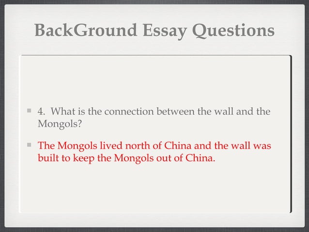 The great wall of china mini dbq | PPT