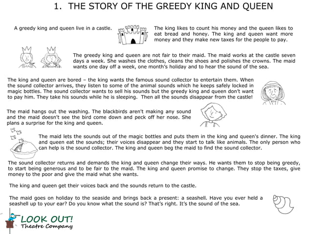 The greedy king and queen student workbook | PPT