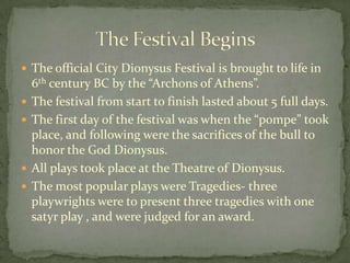 The Greek City Dionysia Festival | PPTX
