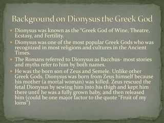 The Greek City Dionysia Festival | PPTX