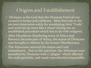 The Greek City Dionysia Festival | PPTX