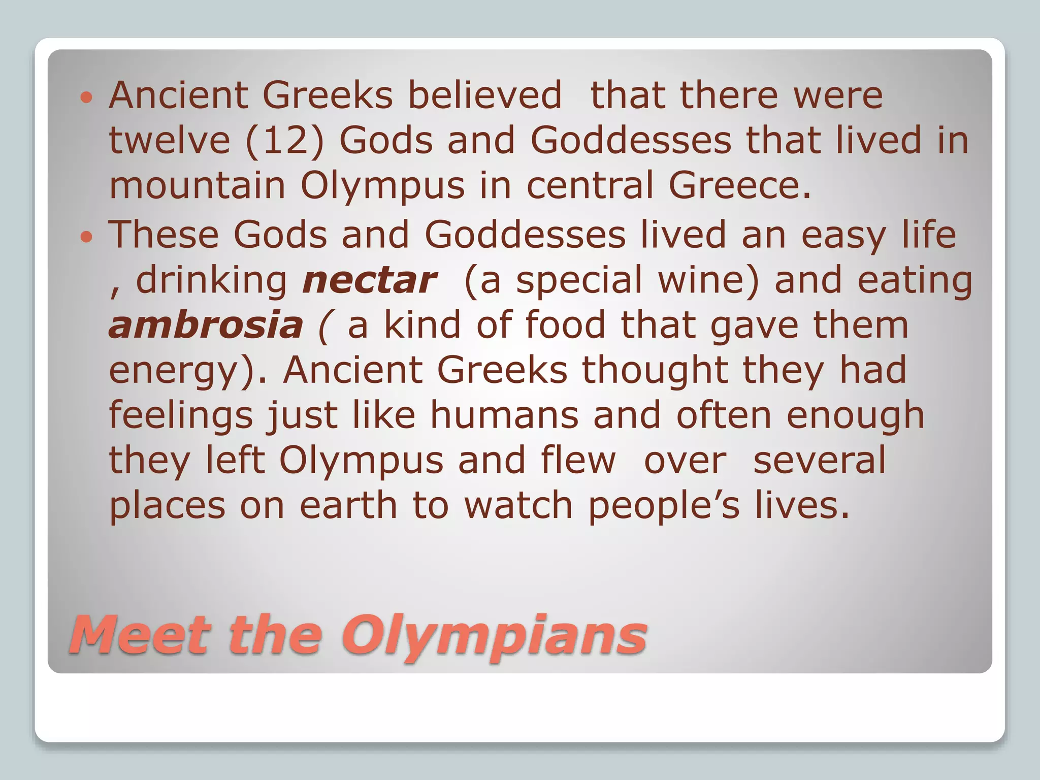 The greek gods | PPTX