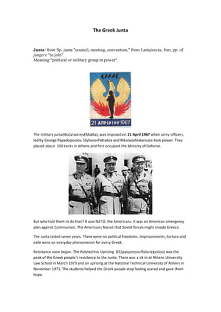 The greek junta | DOCX