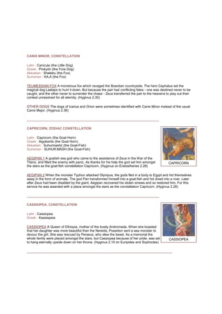 ~~ The greek name for constellations, was ^^ katasterismoi ^^ ~~ ( from ...