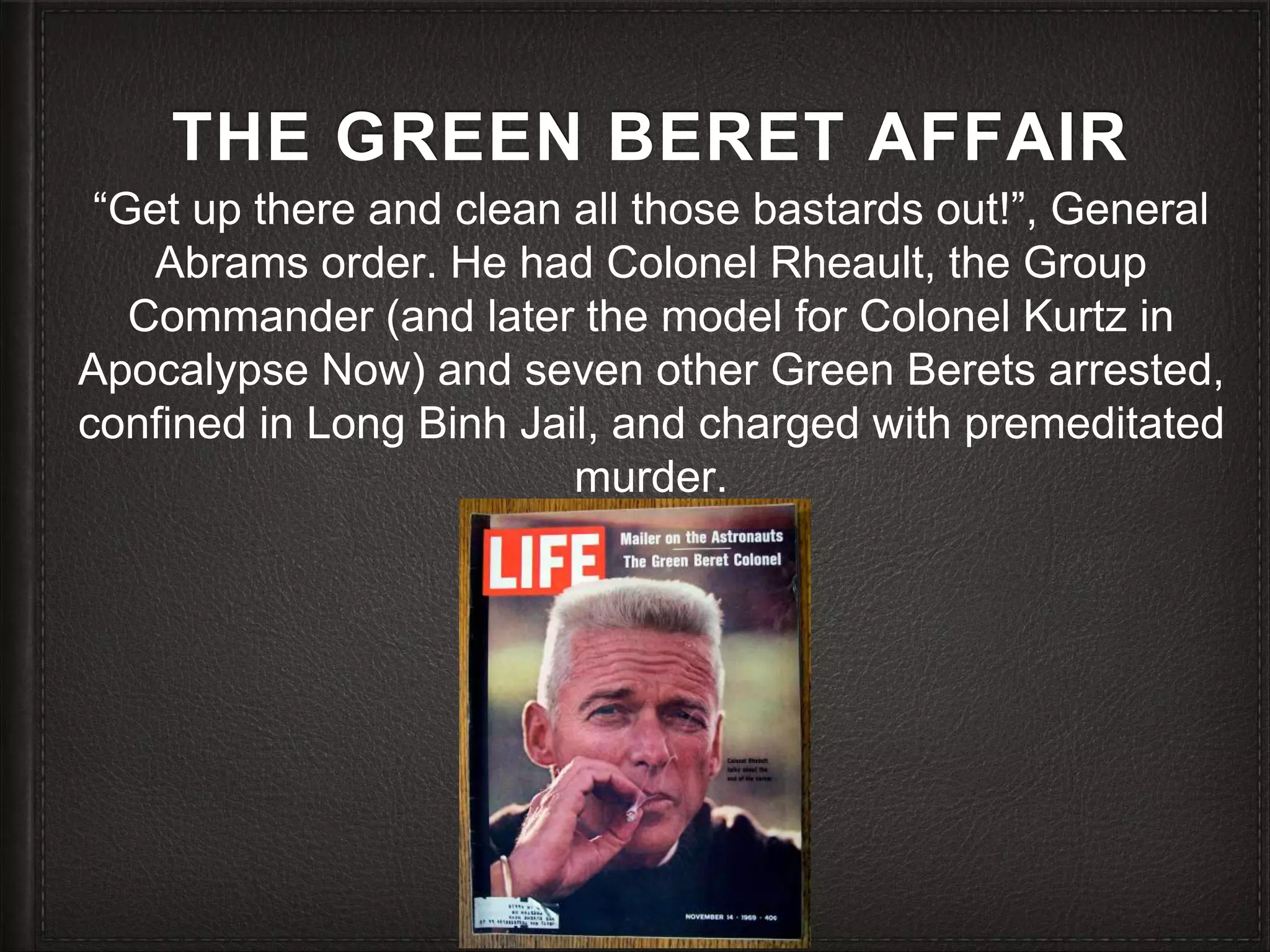 Murder in War? The Green Beret Affair. Vietnam. 1969. | PPTX | Defense ...