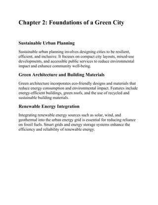 A Green City is an urban area that prioritizes sustainability | PDF