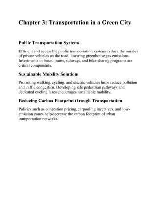 A Green City is an urban area that prioritizes sustainability | PDF