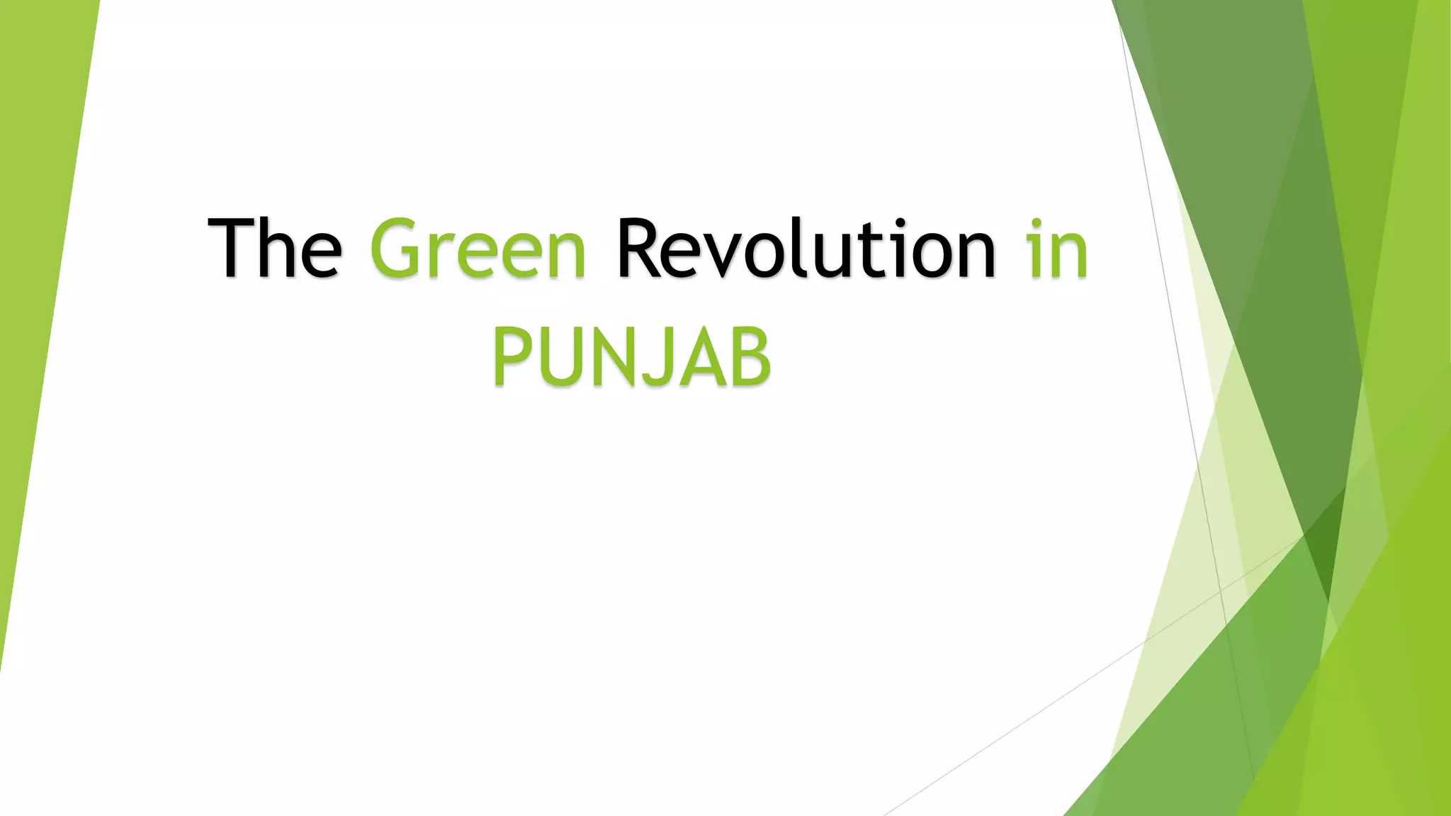 The green revolution in Punjab | PPTX
